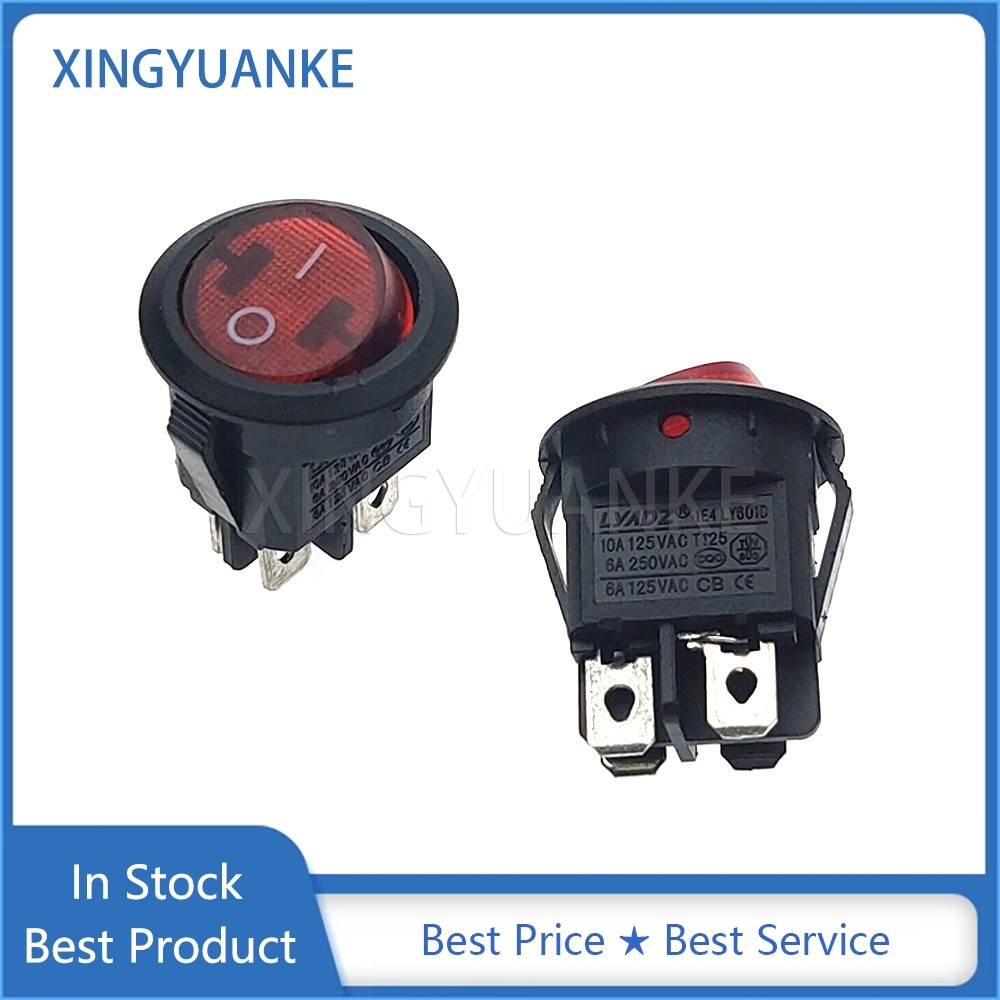 10Pcs/lot Original LY601D Round Boat Switch With Light 4 Pin 2 Speed ...