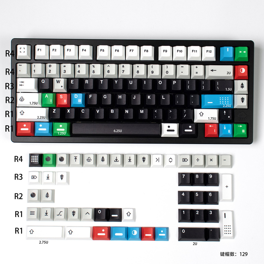 RESONANCE R2 Keycaps 1.7mm Icon PBT cherry Profile Keycaps for MX ...
