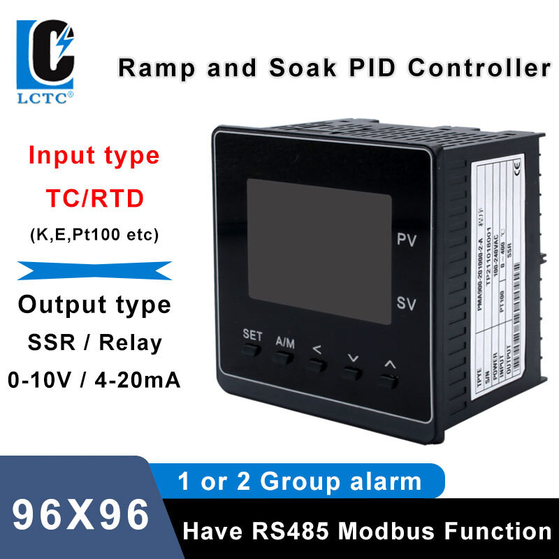 50 Segments Programmable Ramp Soak TC/RTD Input 96x96mm SSR/Relay/4-20mA output LCD Intelligent ...