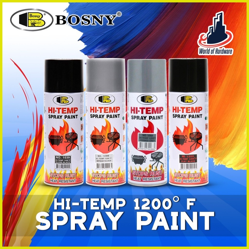 ☢ ☇ Bosny Hi Heat and Hi Temp Spray Paint ( High Temp 1200°F and High ...