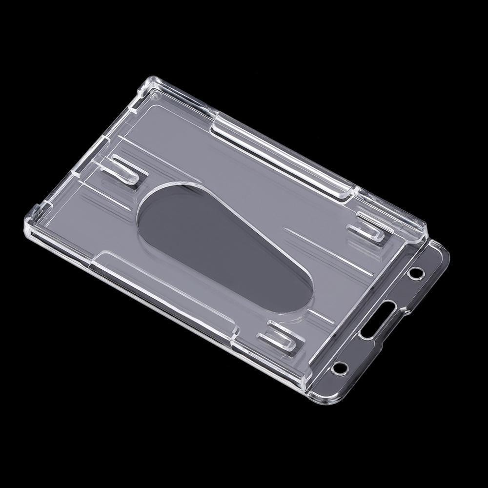 Transparent ID Card Cover Case Badge Bag Hard Plastic Card Cover Case ...