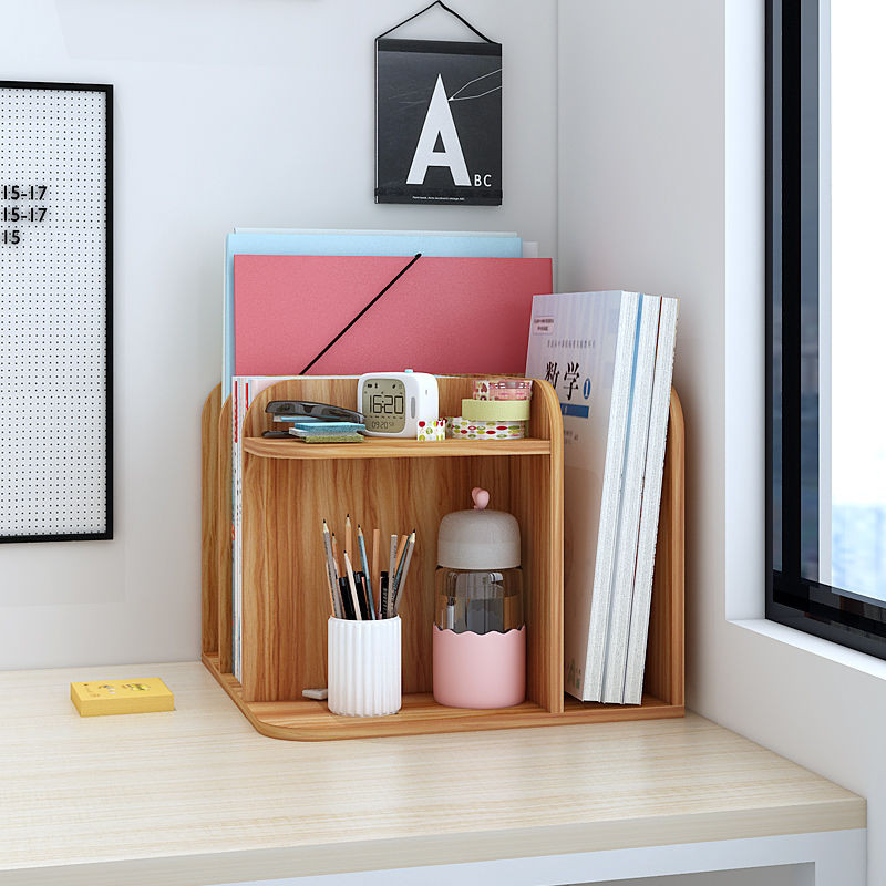 Desktop Bookshelf Storage Rack Simple Student Writing Desk Corner Small ...