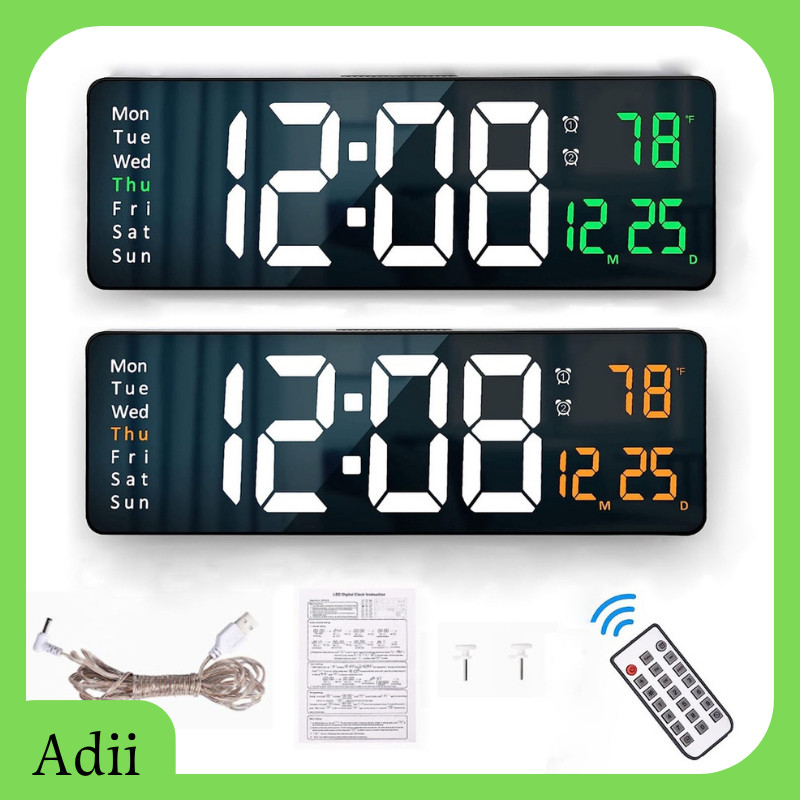 16 Inch Digital Clock Wall Clock Large Led Alarm Clock With Calendar ...
