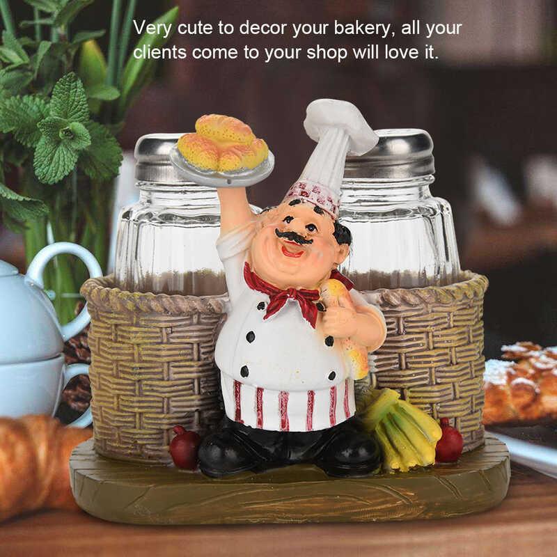 Statue Chef Chef Fig Cute Chef Statue Salt & Pepper Bottle Holder ...