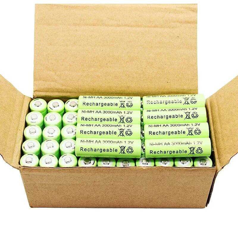 AA 3000mAh 1.2V NiMH 1.2V Rechargeable Batteries Green Battery Garden ...