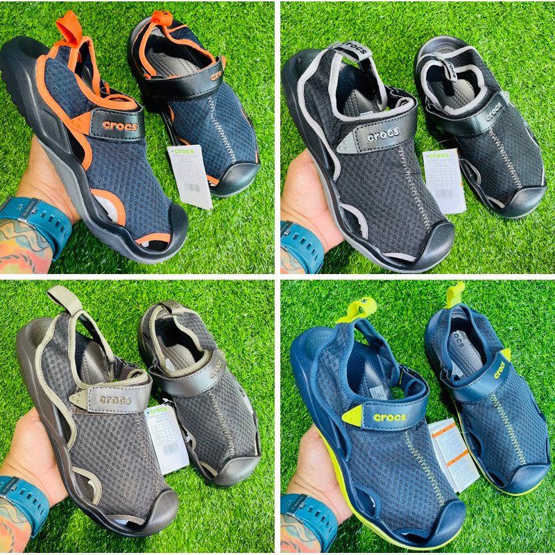 Crocs Swiftwater Mesh Deck Sandals | Shopee Philippines
