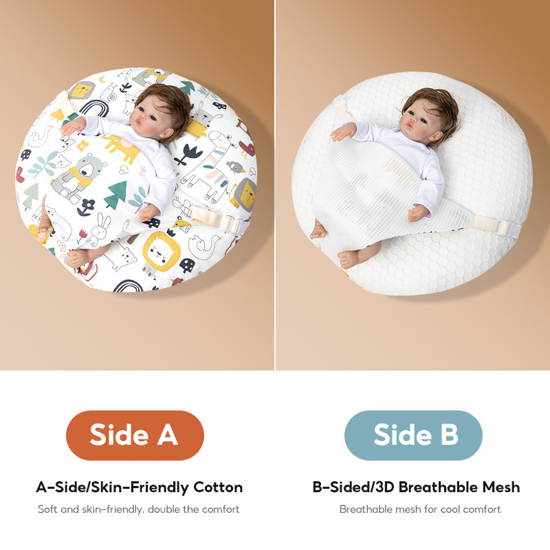 Newborn Slope Pillow Baby Anti-spitting Milk Pillow With Belt Infant ...