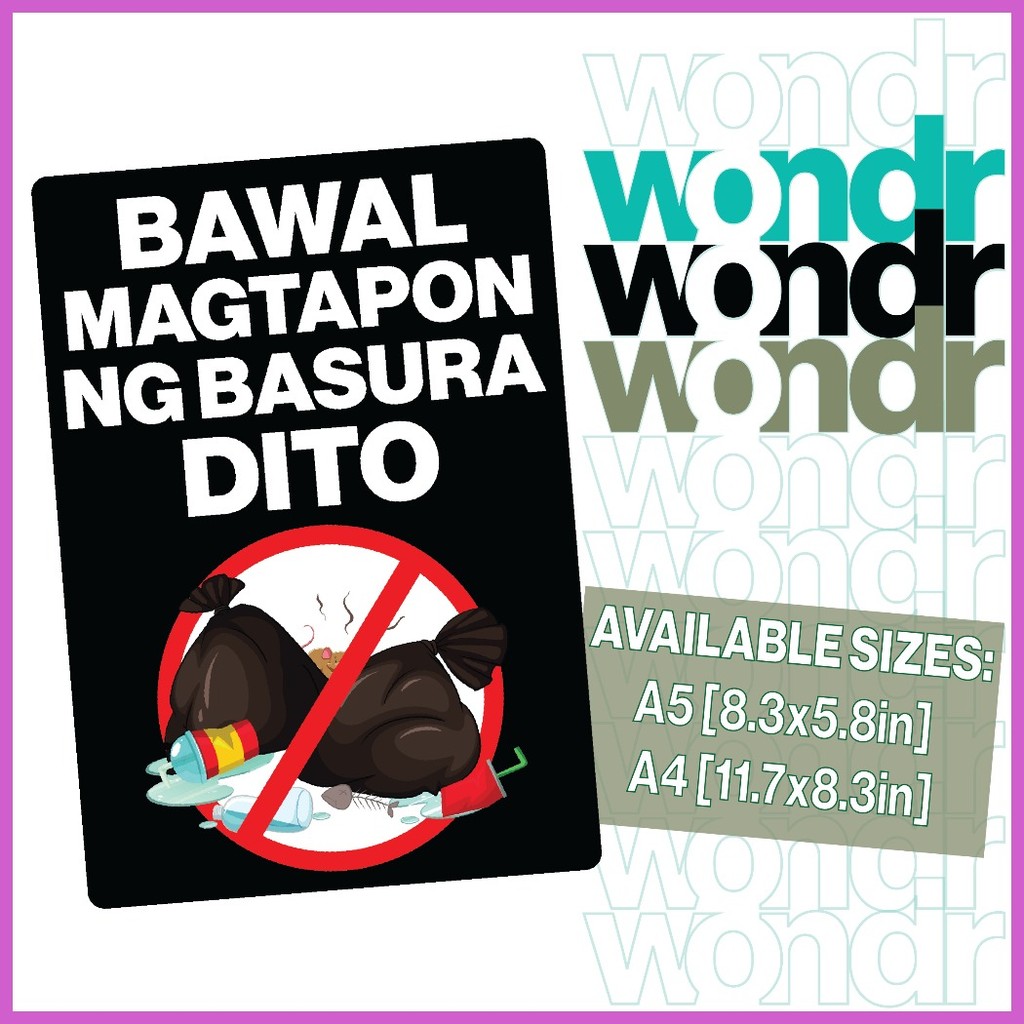 Bawal Magtapon Ng Basura Signs, Signange Waste Management Signages ...