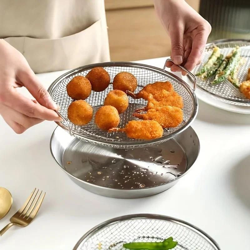 Kitchen Oil Filter Tray Stainless Steel Frying Oil Filter Tray Mesh ...