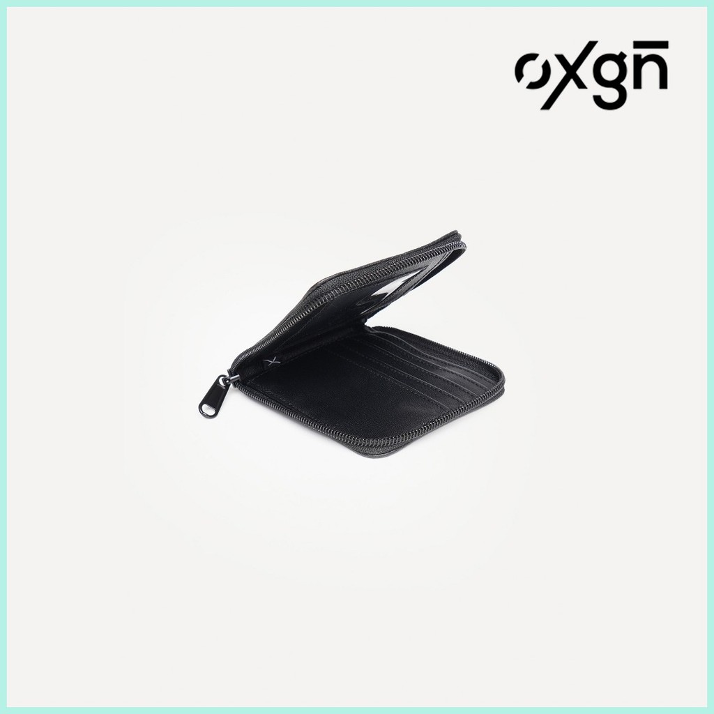 OXGN X Zip-Around Bi-Fold Wallet For Men And Women (Black/Charcoal ...