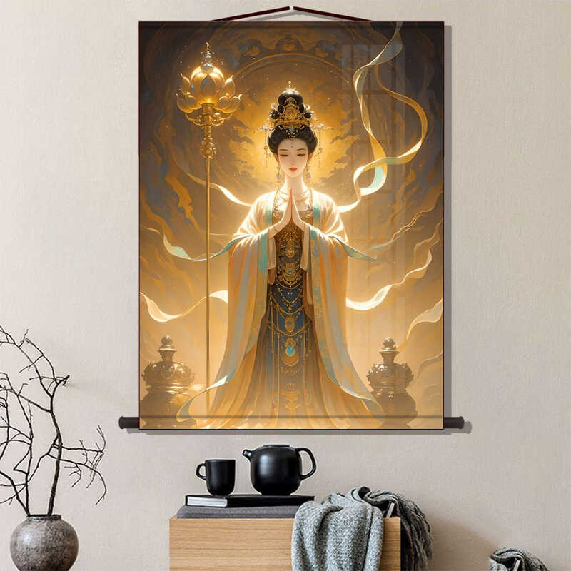 Portrait of Empress Hou Tu Taoist Earth Mother God Statue Hanging ...