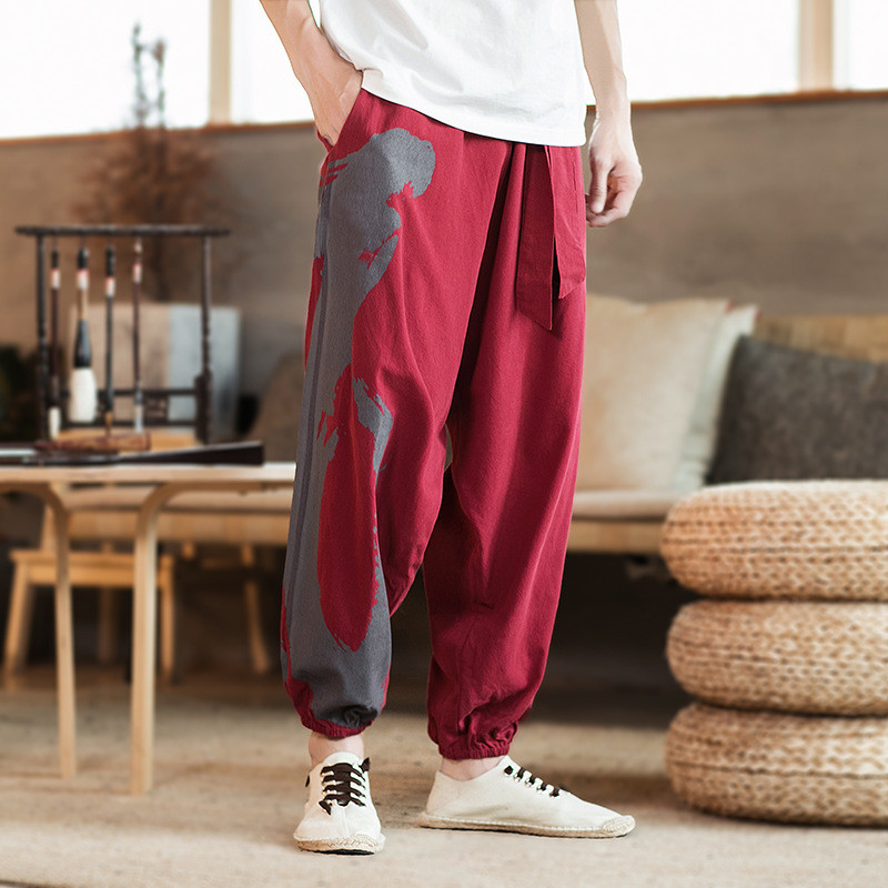 Chinese Style Linen Harem Pants 2021 New Loose Large Size Bloomers ...