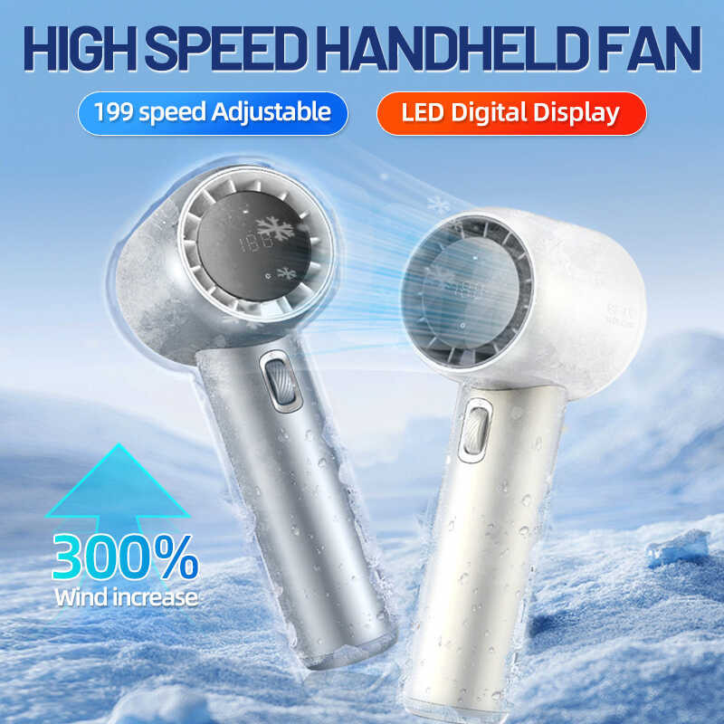 Rechargeable Mini 199 Speed Handheld Fan Adjustment Visual Wind Speed ...