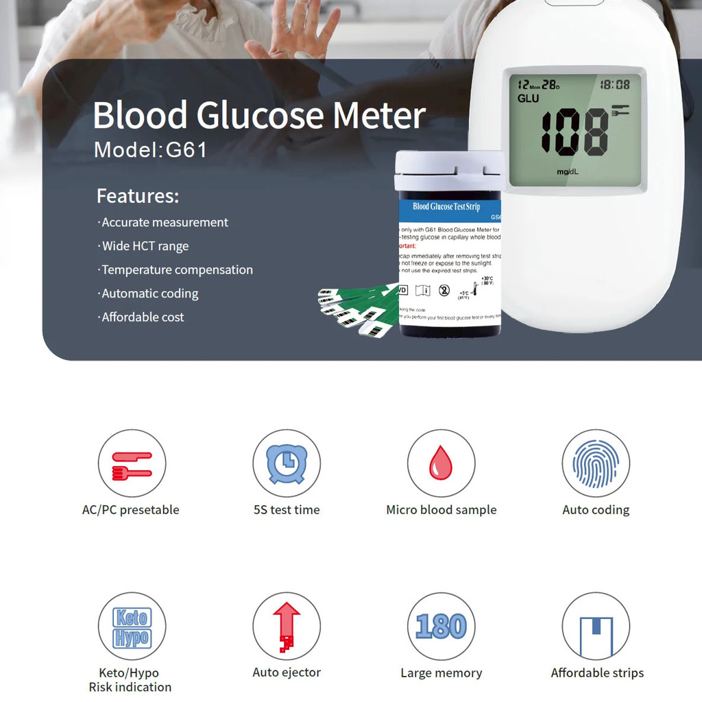 Blood Glucose Meter Accurate Measurement Wide HCT Range Temperature ...