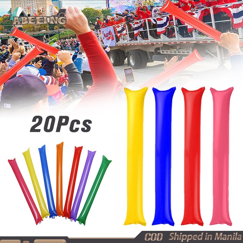 20Pcs Cheering Balloons Bam Bam Cheer Sticks Red/Yellow/Blue/Pink ...