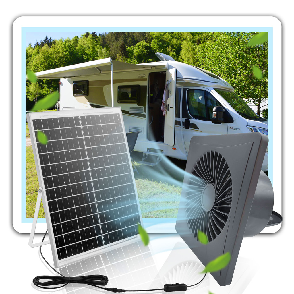 Solar Fan 6/8W Solar Panel 4 6 8 Inch Solar Fan Valve Air Cooling ...