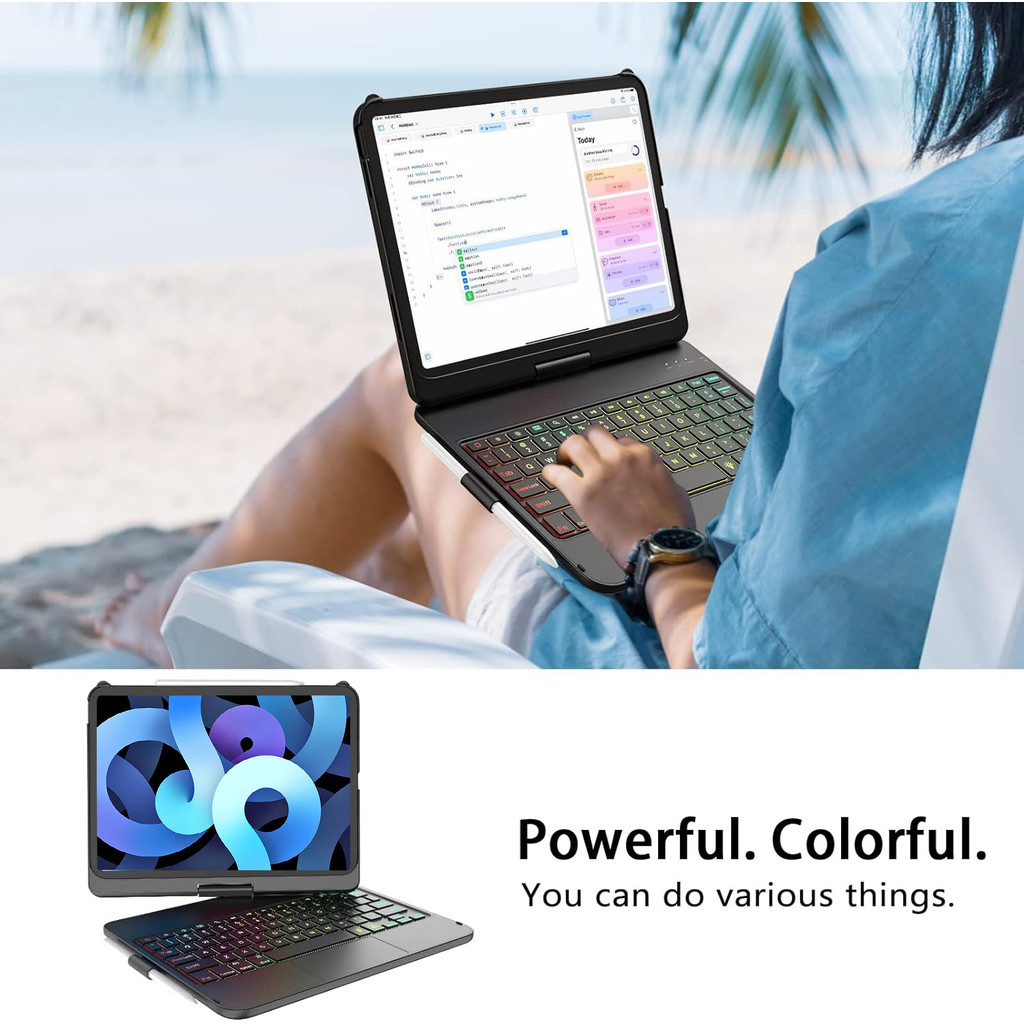 360 Rotate Keyboard Case For iPad 10Gen 2022 11th A16 10.9 Air 11 13 M3 ...