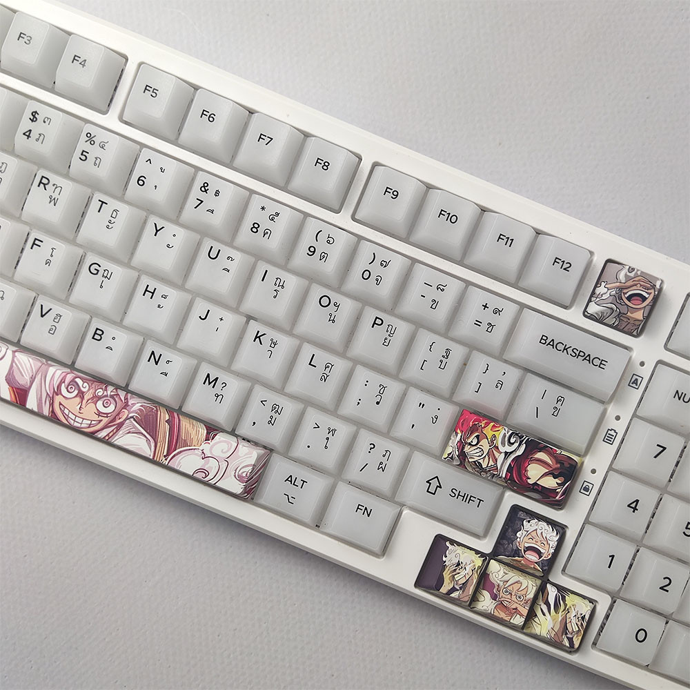 8/12pcs Luffy Keycaps Cherry Profile PBT Dye Sublimation One Piece Nika ...