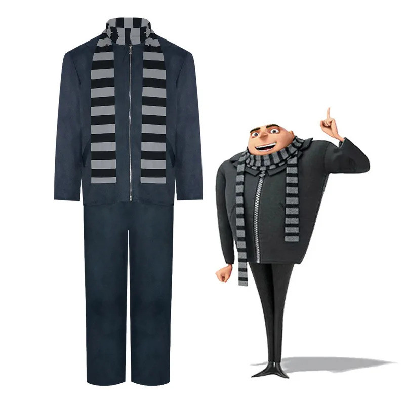 § Movie GRU Cosplay Costume Coat Pants Scarf For Men Male Disguise ...