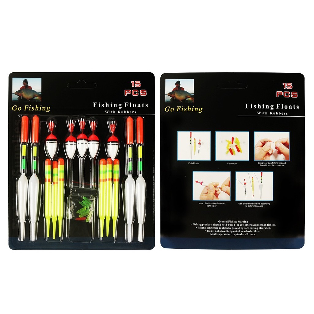 Fishing float set 15Pcs With float seat fishing floater connector ...