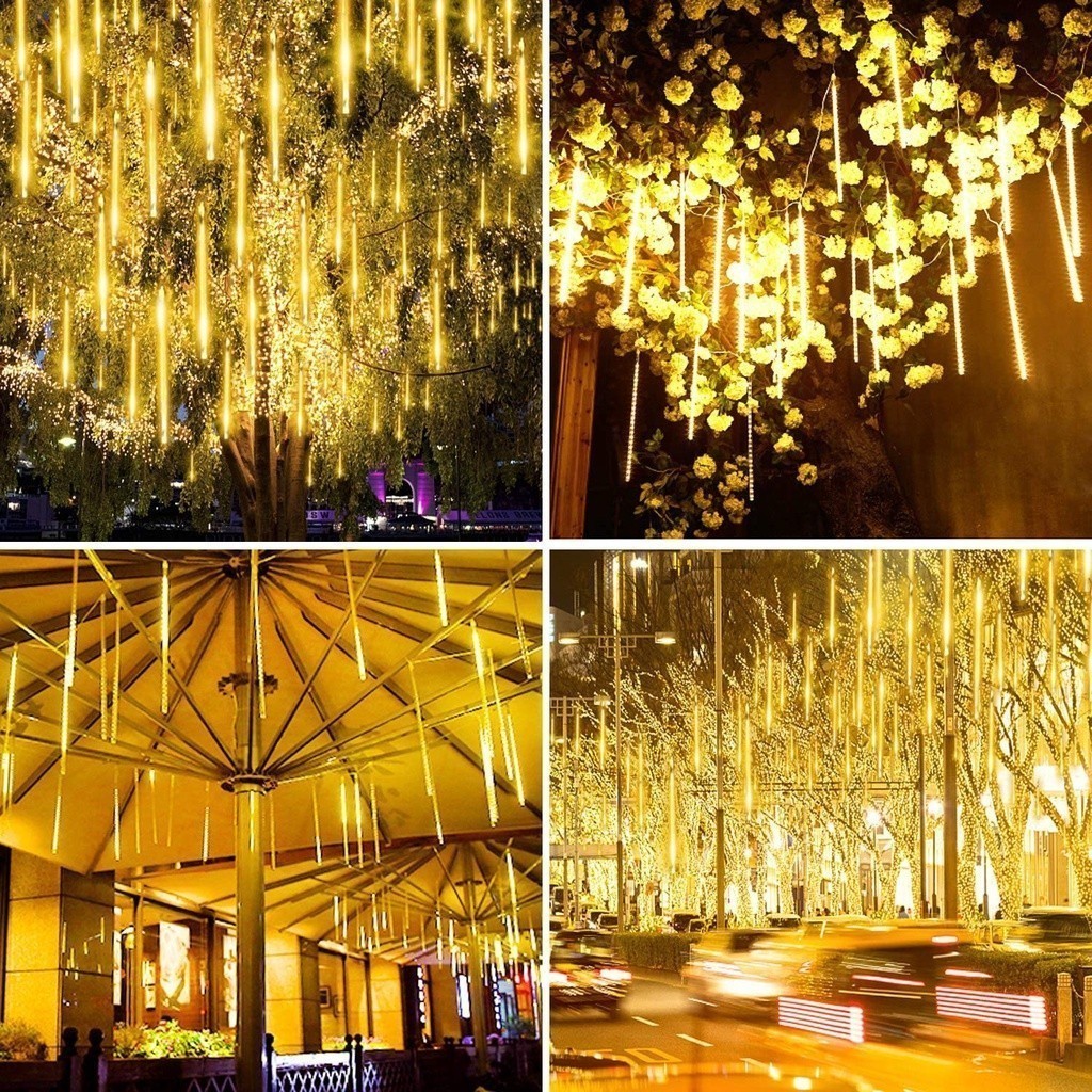 Meteor Shower Rain Lights Fairy LED Tube Lights for Outdoor Garden Home ...