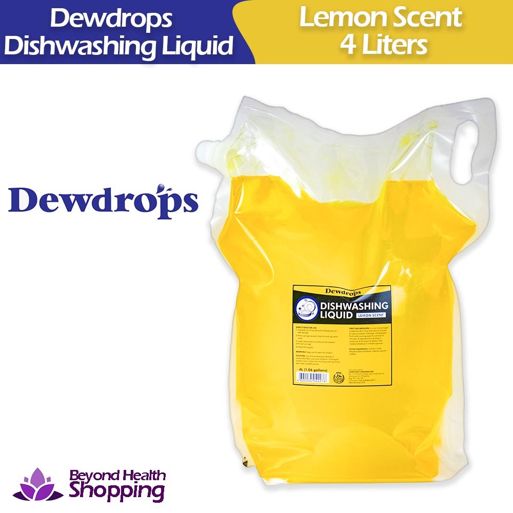 Dewdrops Dishwashing Liquid Lemon Scent 4L (Free Gift) | Shopee Philippines
