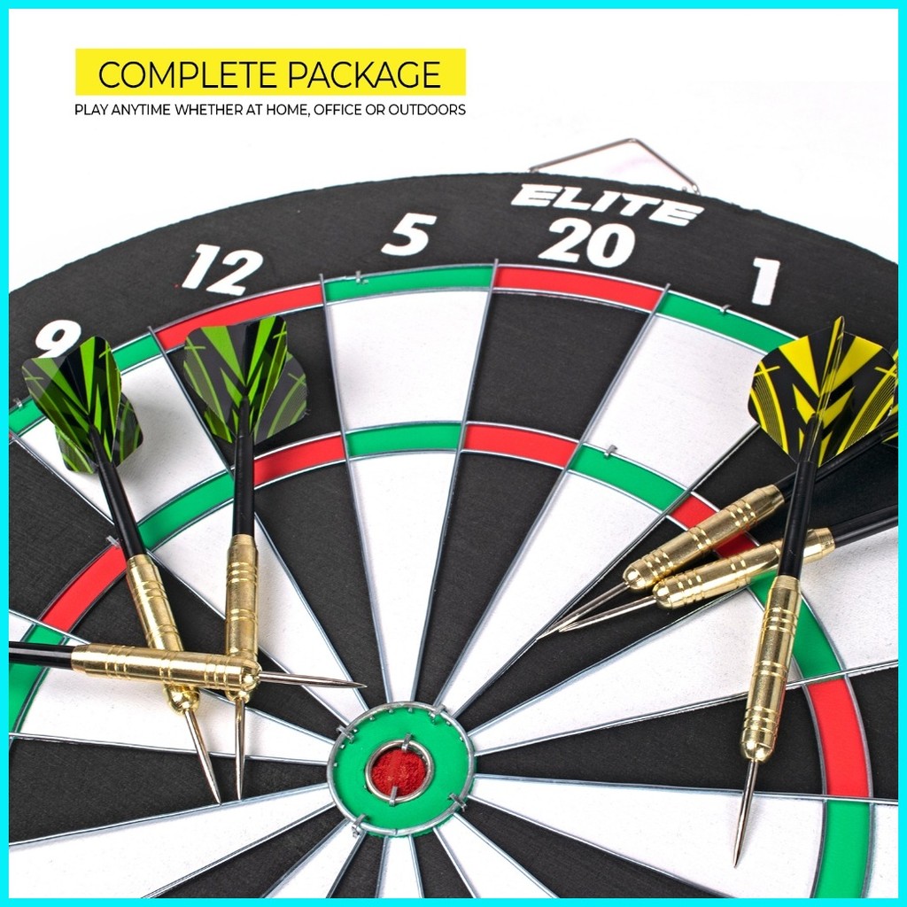 Elite Dual Play Official Size Paper Dartboard with 6pcs Darts | Shopee ...