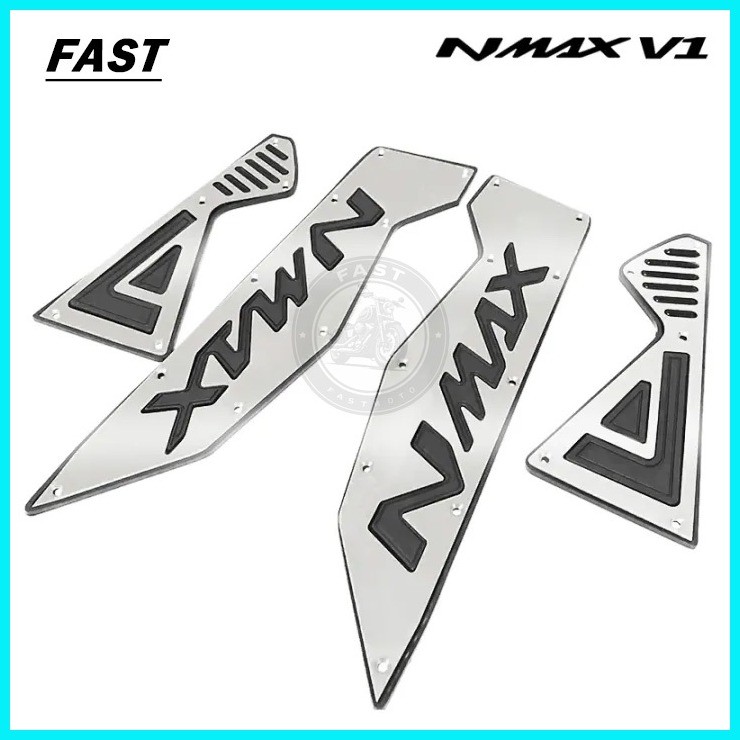 FAST Nmax V1 Footboard Alloy Matting Set with Carbon Complete Bolts And ...