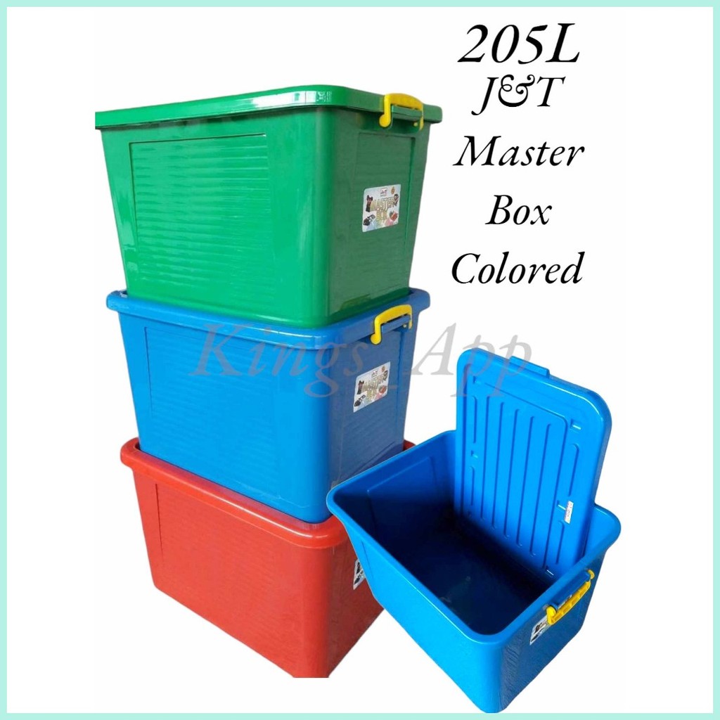 205L STORAGE BOX J&T MASTER STOCK N0.10000 (GREEN, BLUE & RED) | Shopee ...