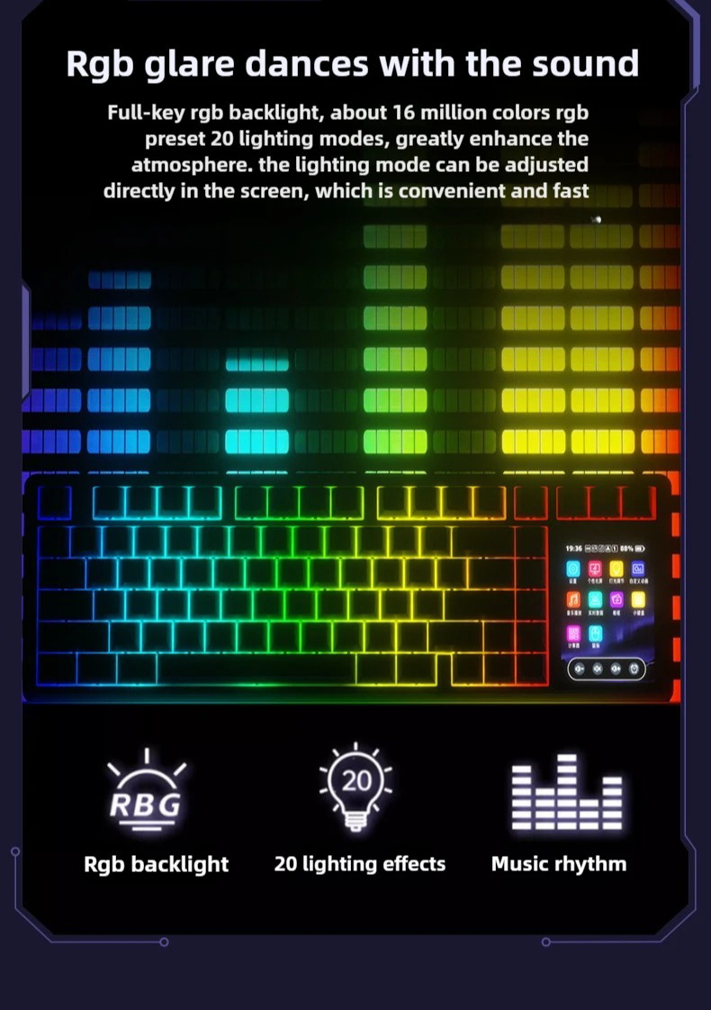 【Local Delivery】Aula New L99 Mechanical Keyboard Three-Mode 3.98-Inch ...