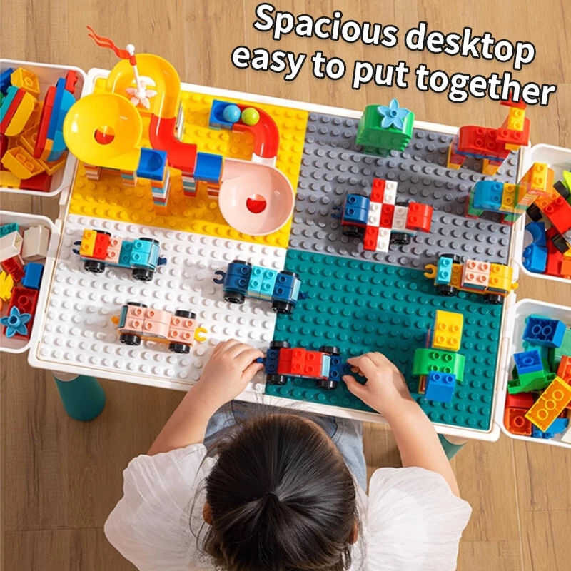 Big Building Blocks Table With Chair And Blocks Kids Table And Chair ...