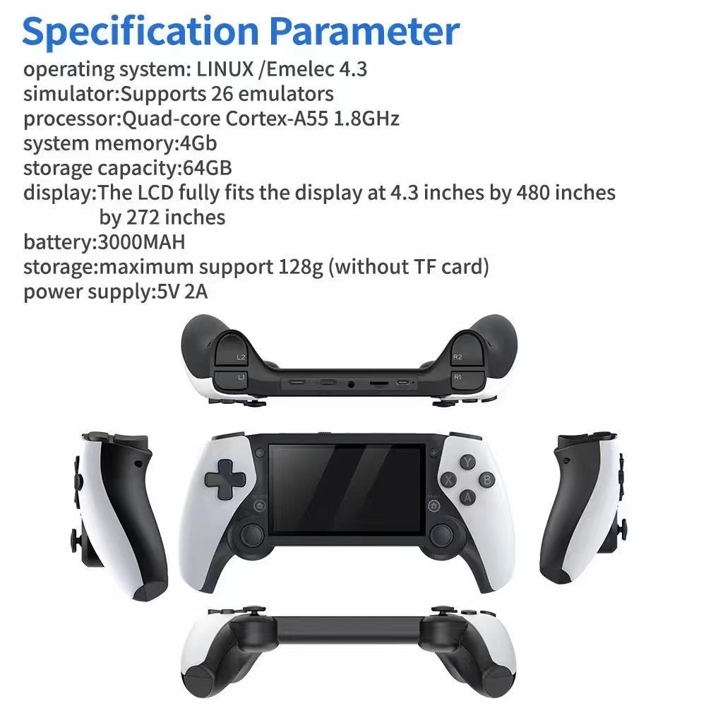 M25 Game Arcade 64G 5000+Game Console 4.3 HD Screen 10 Simulations Dual ...