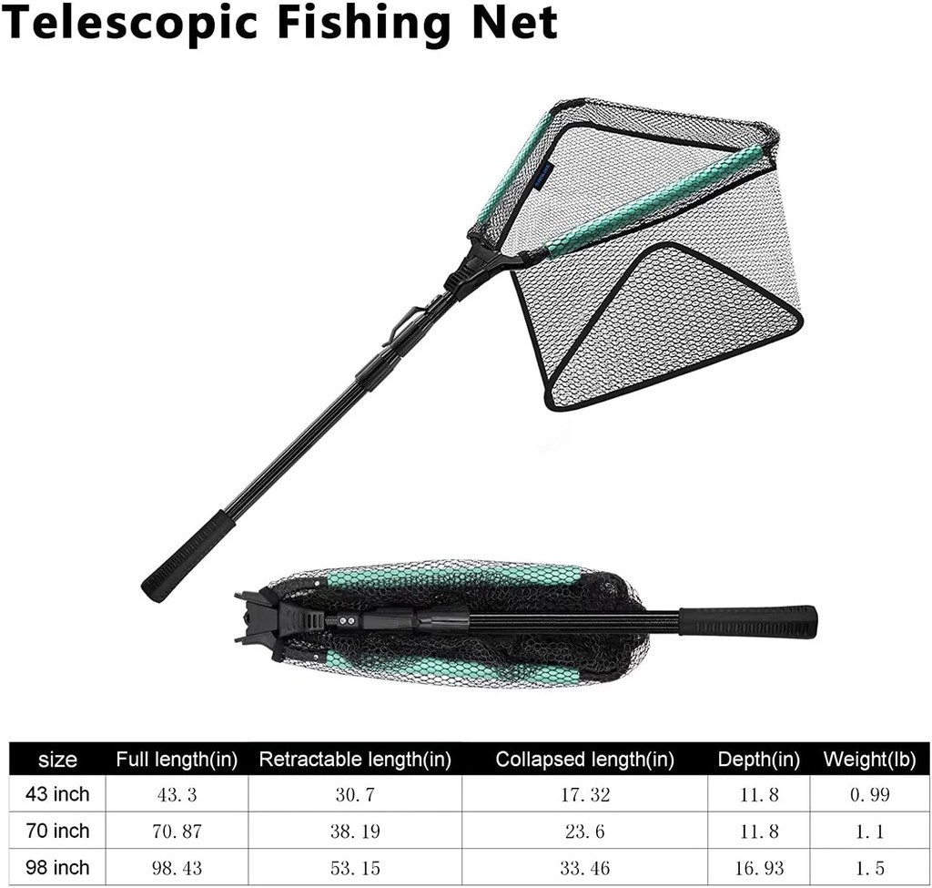 SANLIKE Fishing Net for Fish Folded Landing Nets with Telescopic Rod ...
