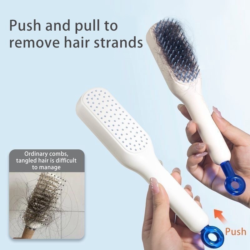 ABS Smoothing Hairdressing Comb Magic Retractable Self Cleaning Anti ...