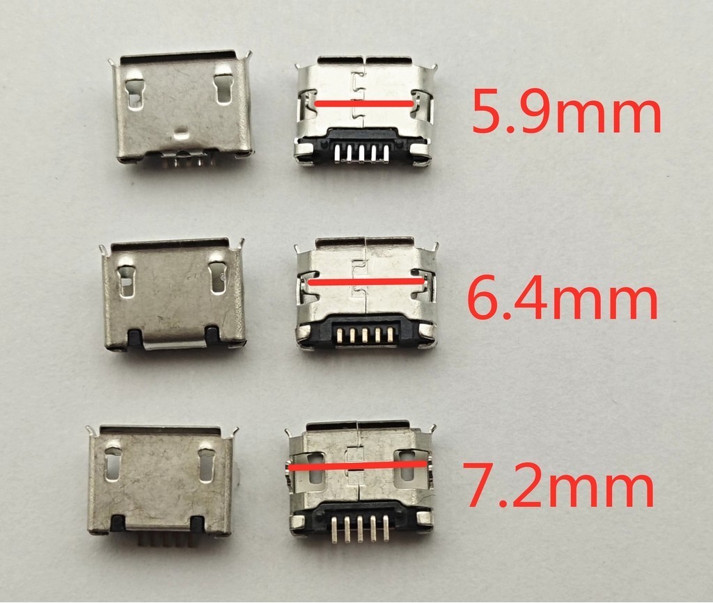 1-10pcs Micro USB Mini Connector 5pin 5.9mm 6.4mm 7.2mm Short Needle 5P ...