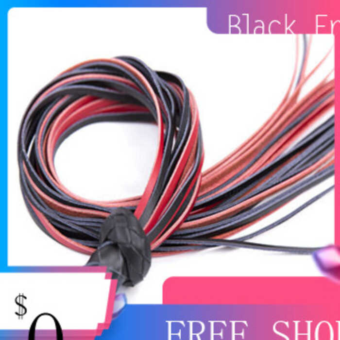 Genuine Leather Whip Flogger Handle Spanking Paddle Knout Flirt BDSM ...
