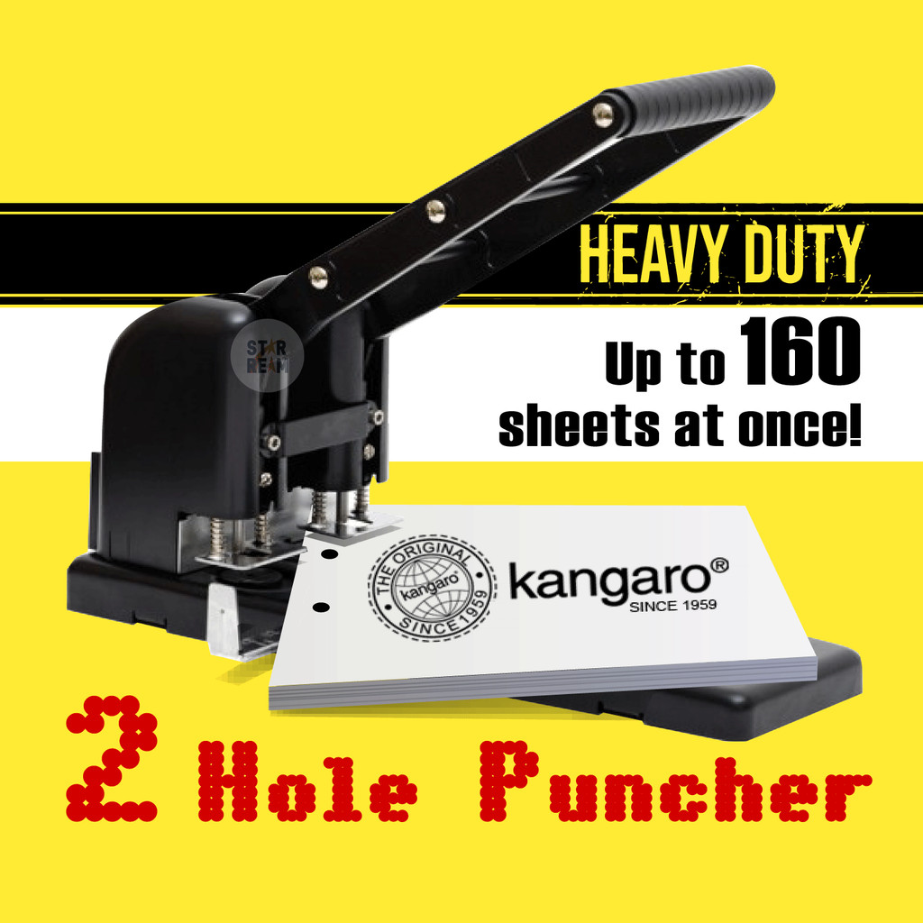 Heavy Duty Puncher Kangaro 2016 Two Hole Punch/ Penebuk Lubang Up To ...