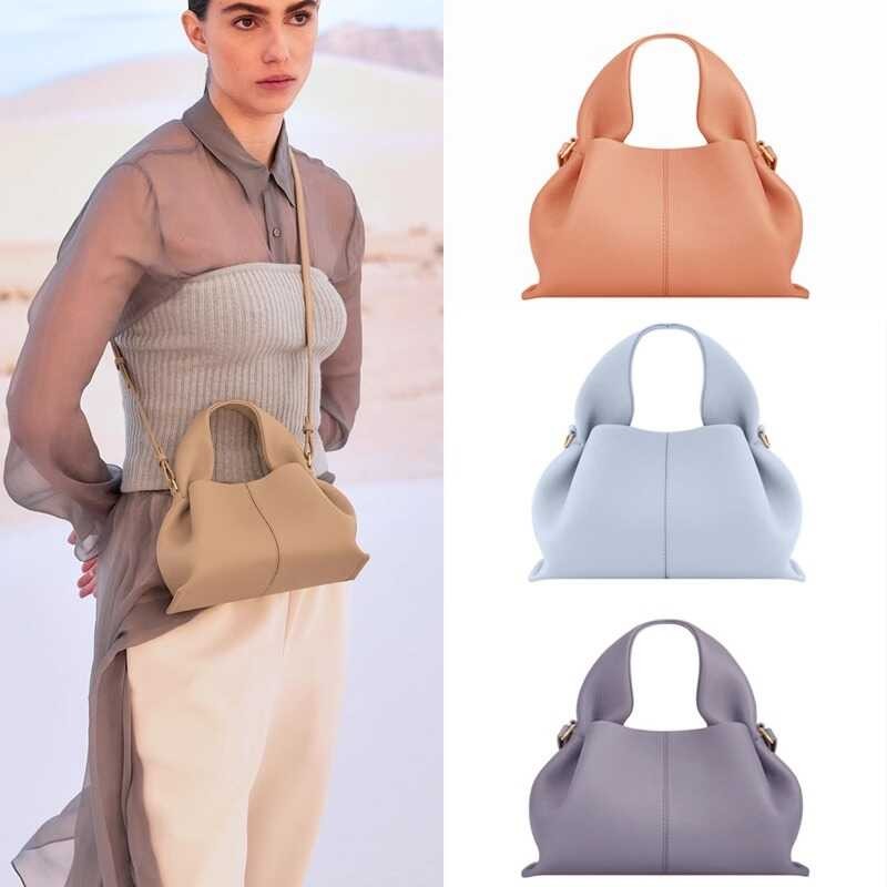 4B POLENE Cloud Dumpling Bun Na May Tanging Leather Shoulder Crossover ...
