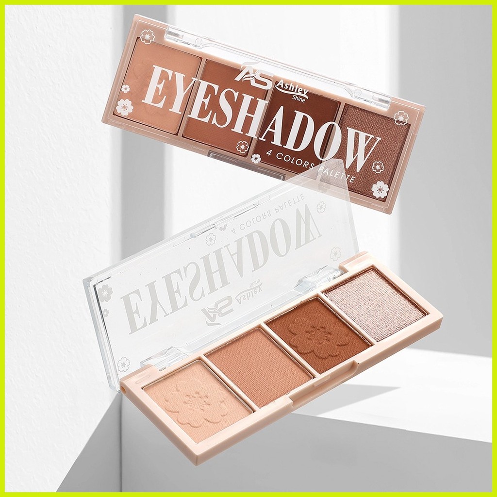Ashley Shine Eyeshadow Earth 4 Colors Eye Make Up Long Lasting Shadow 4 ...