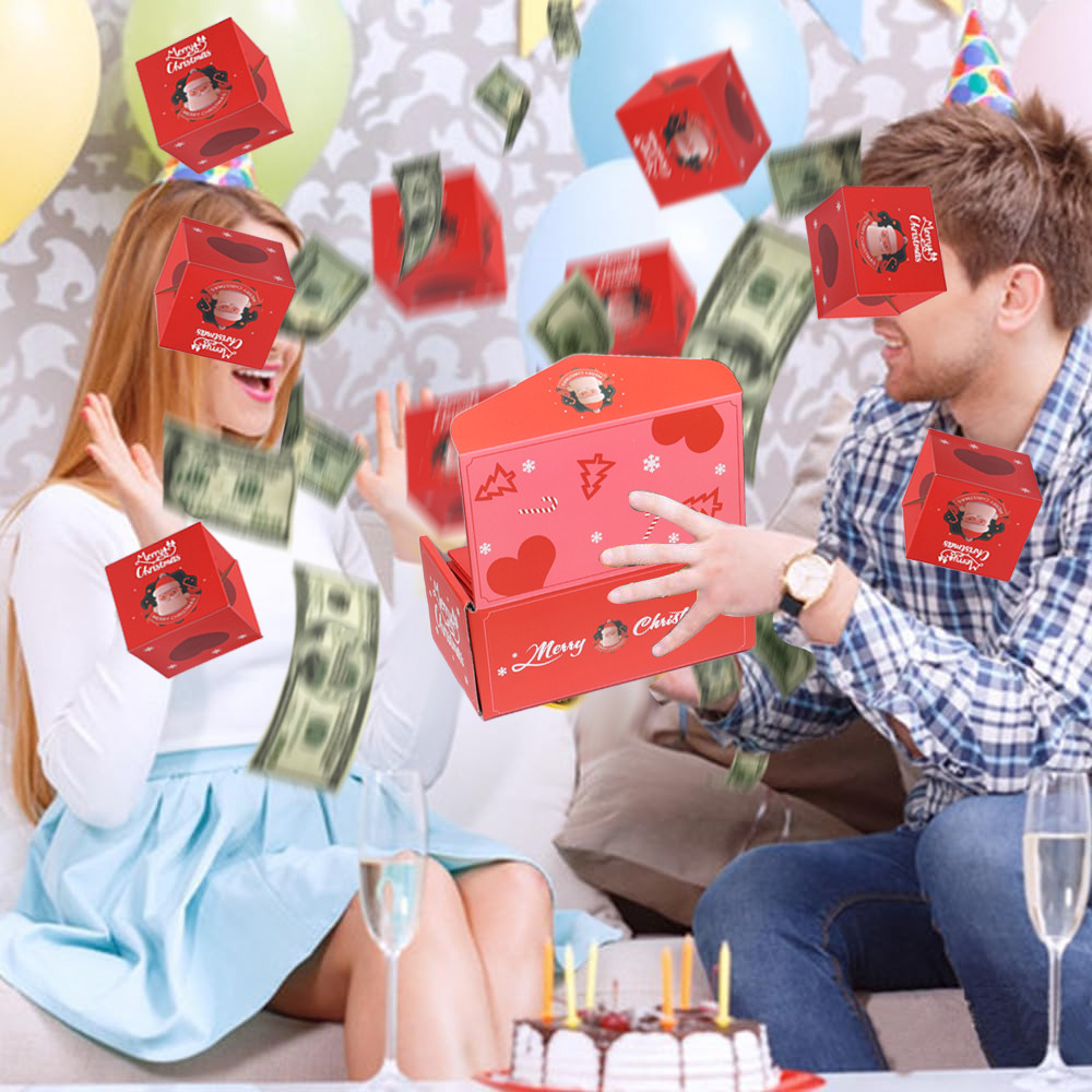 Christmas Surprise Bounce Box Folding Paper Box - DIY Money Pop Up ...