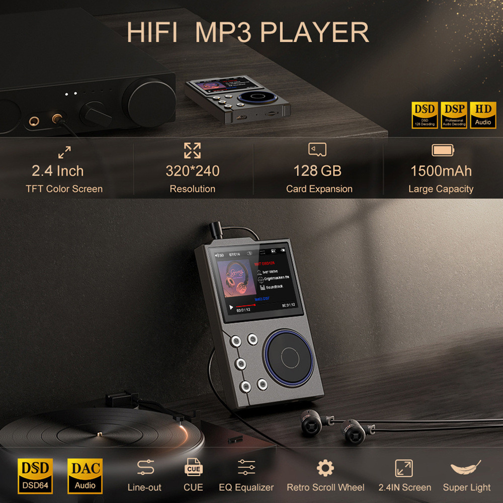 HIFI music player Lossless music DSD256 mastering sound quality Walkman Built-in 16GB Bluetooth ...