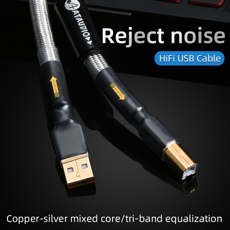ATAUDIO Hifi USB Cable Hi-end 7N OCC Silver USB Type A to B Cable for ...
