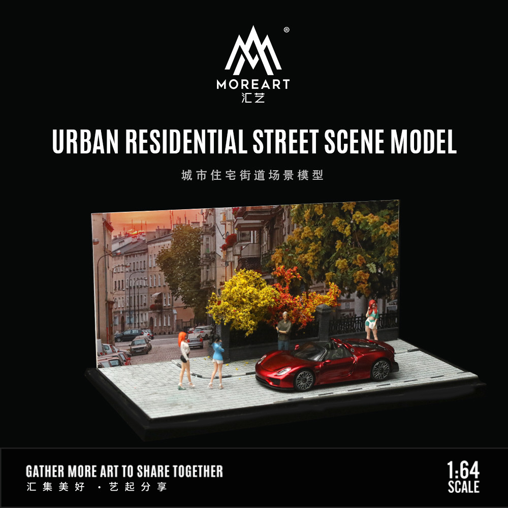 MoreArt 1:64 Urban residential street scene set Car Model Scene ,Car ...