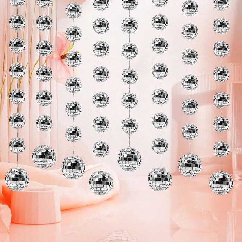 3D Mirror ⭐Aaaaa Disco Ball String Garland Banner Wall Background ...