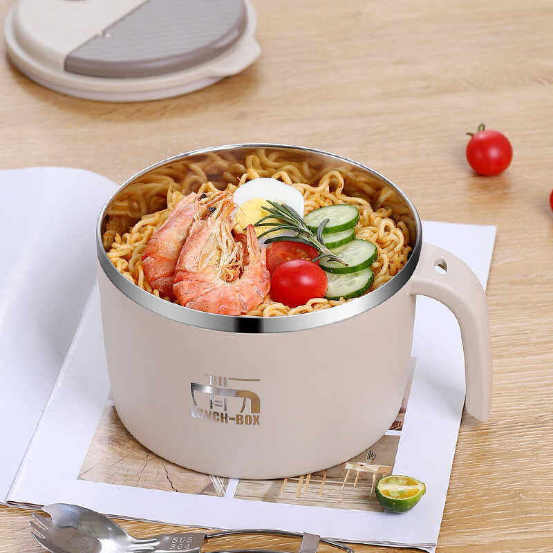 Steel 304 Stainless Instant Noodle Bowl for Students and Office Workers, Dormitory Instant ...