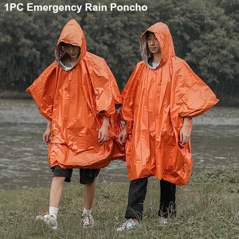 Emergency Poncho Survival Raincoat Portable Outdoor Blankets ...