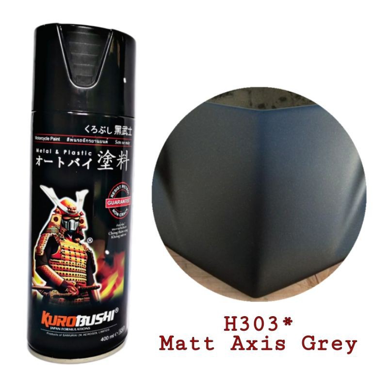 H303* MATT AXIS GREY SAMURAI PAINT 400 ML (Honda Matte Black) | Shopee ...