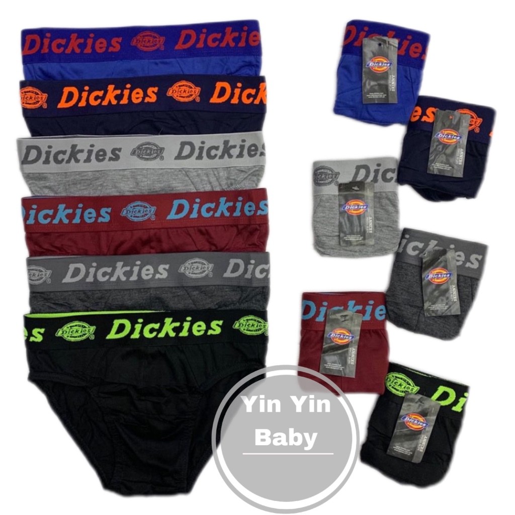 COD 12pcs Men's Cotton High-Quality Dickies Fashion Briefs Underwear ...
