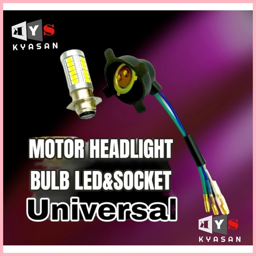 MOTOR HEADLIGHT BULB LED & SOCKET UNIVERSAL | Shopee Philippines