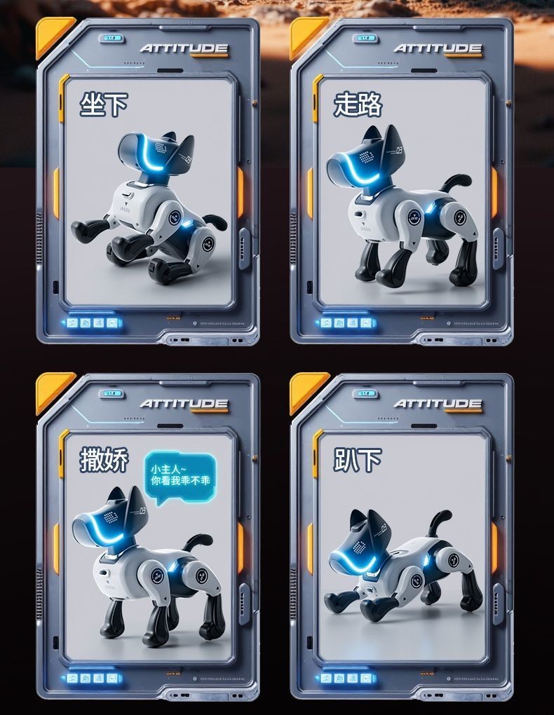 Smart Black Technology Robot Smart Robot Dog Automatic Bionic Voice ...